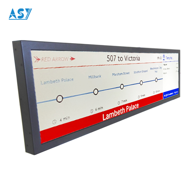 Stationary on-board bar type resizing lcd display