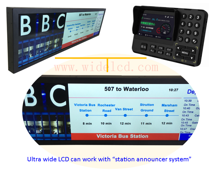 TFT colorful stretched bar type wide lcd display