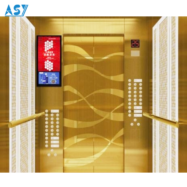 Ultra wide format vertical mounted elevator LCD displays lift screen